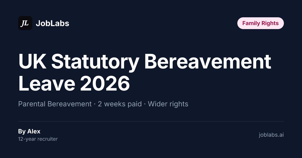 UK Statutory Bereavement Leave 2026 — 1 Week Day-1 Right, £187.18/wk